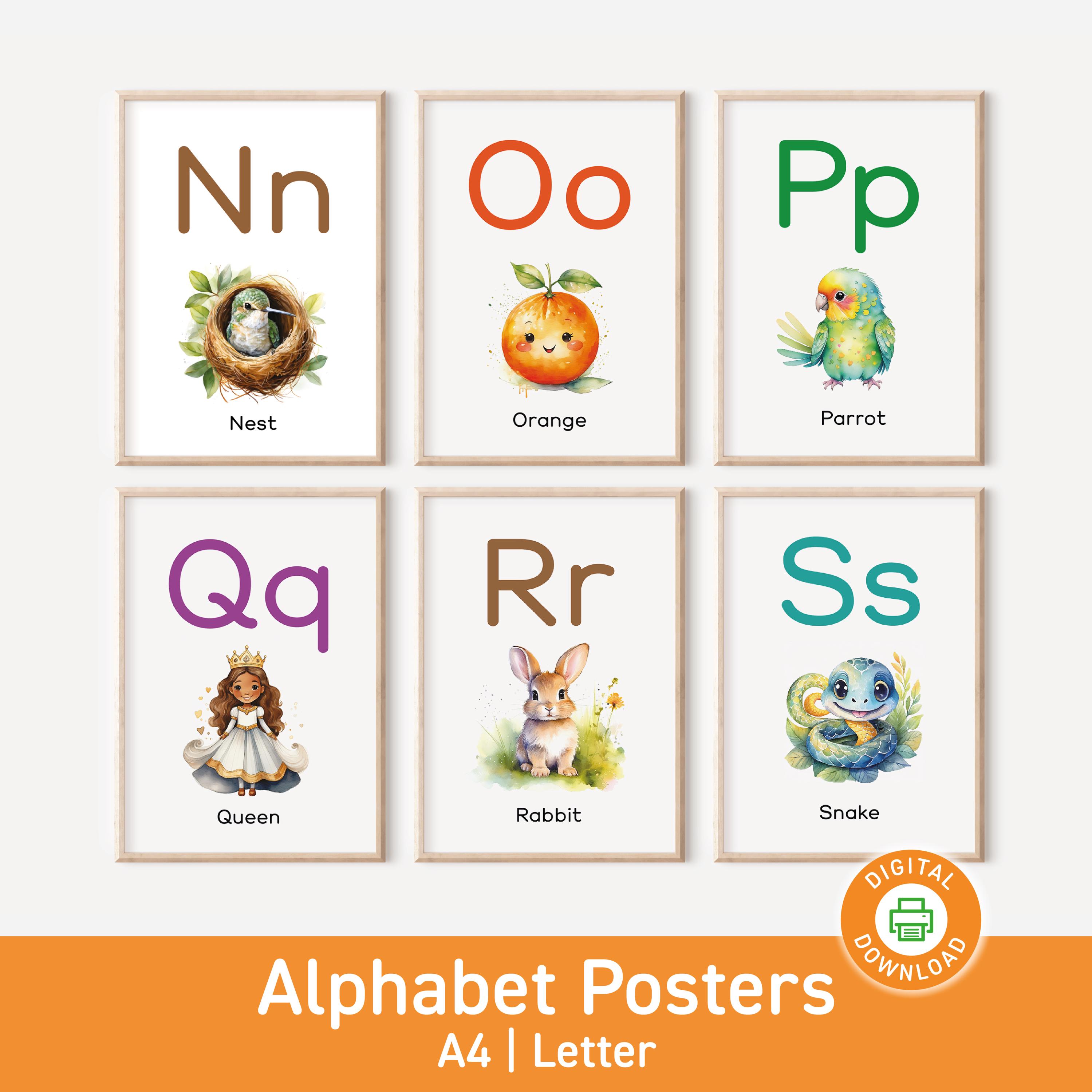 Alphabet Posters for Classroom Decor, Alphabet Home Schooling ...
