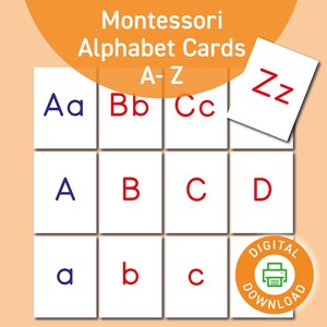 Montessori Alphabet Flash Cards | Montessori Alphabet Letters ...