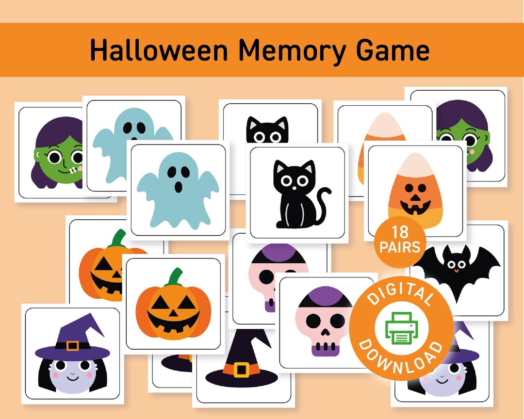 Halloween Printable Memory Game Halloween Activities for Kids Kids ...