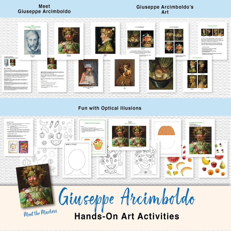 Giuseppe Arcimboldo Art Activities for Kids – Digital Download Kit ...