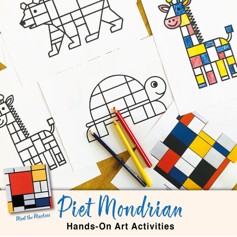 Piet Mondrian Art Activities for Kids – Digital Download Kit, Primary ...