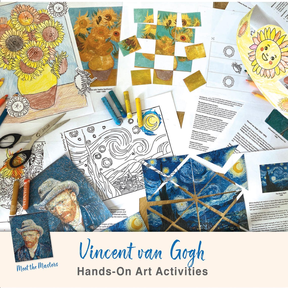 Van Gogh Art Activities Kit for Kids: Homeschool Art Projects (digital ...