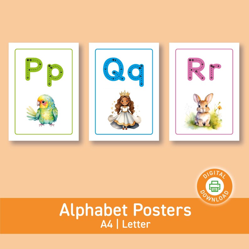 Alphabet Poster Classroom Decor, Educational Posters for Kids, Alphabet ...