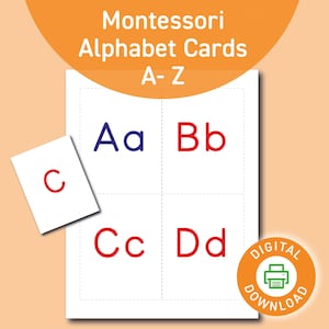 Montessori Alphabet Flash Cards | Montessori Alphabet Letters ...