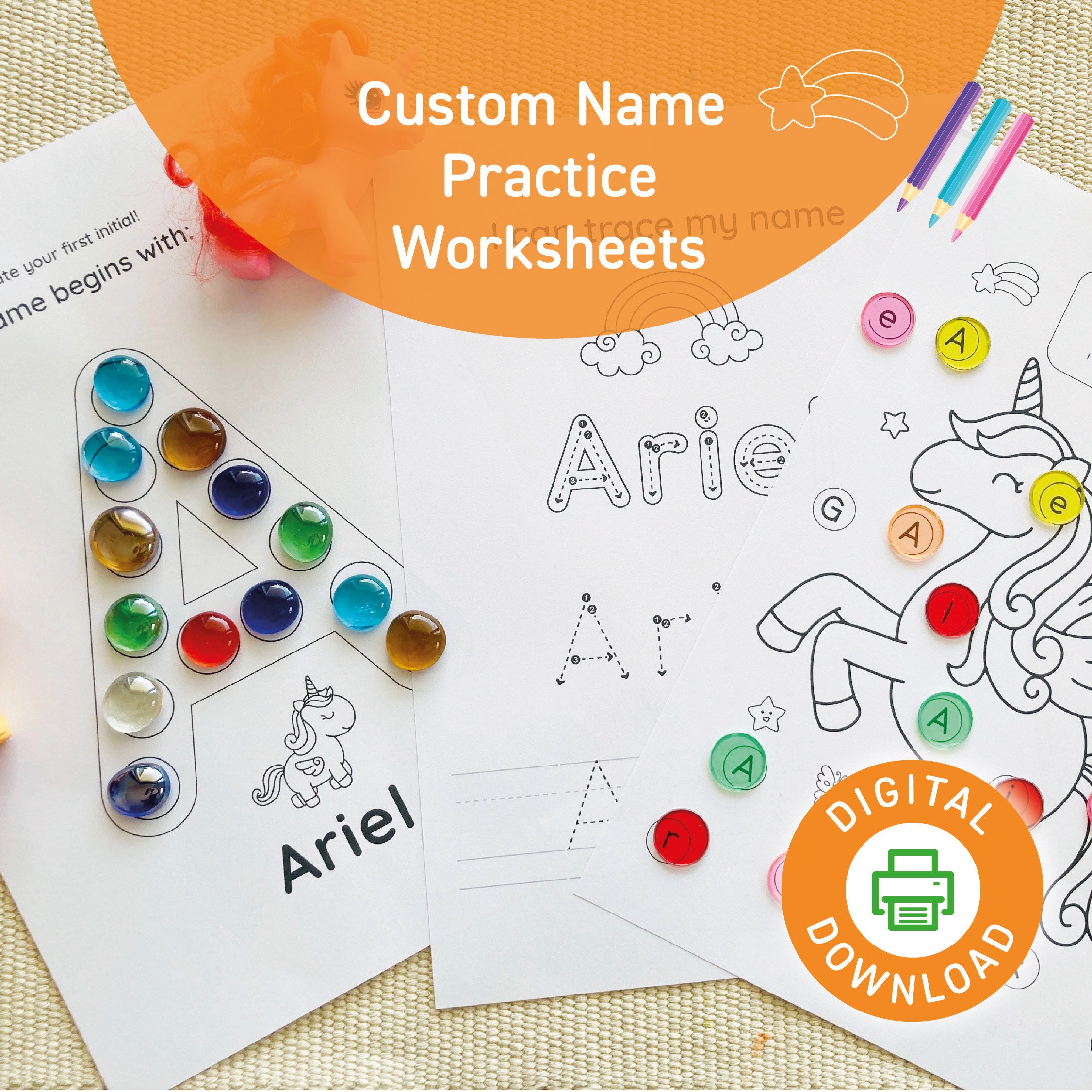 Custom Name Tracing Worksheets Preschool Printables Name Tracing ...