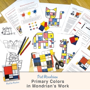 Piet Mondrian Art Activities for Kids – Digital Download Kit, Primary ...