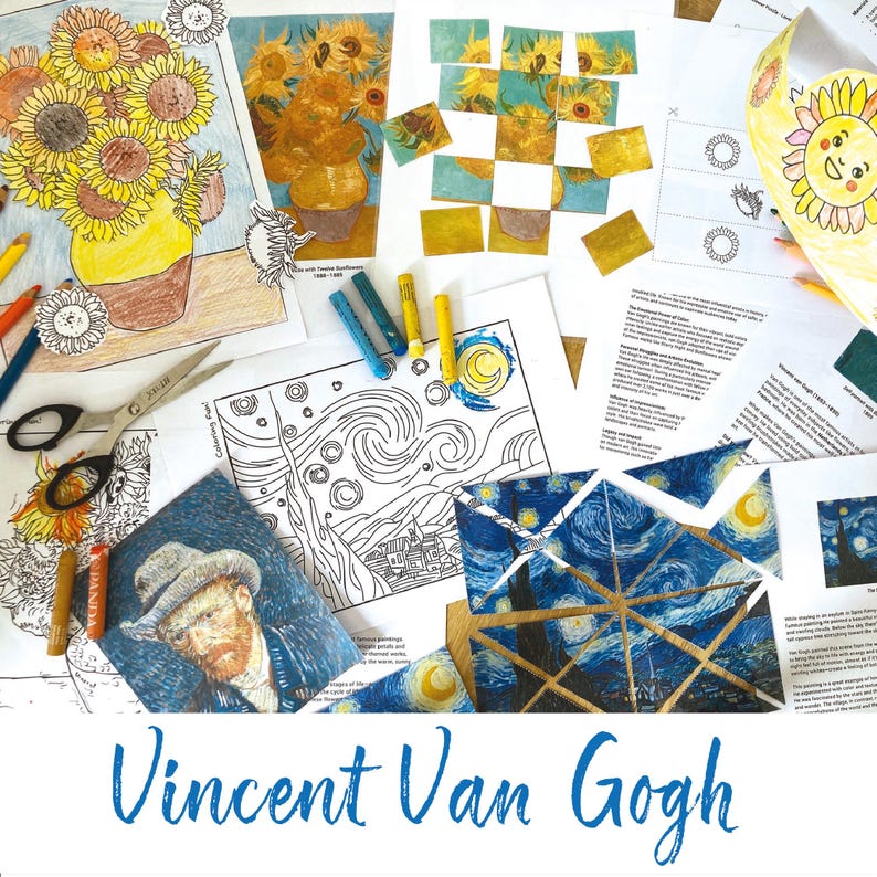 Van Gogh Art Activities for Kids Digital Download, Art Kits for Kids ...