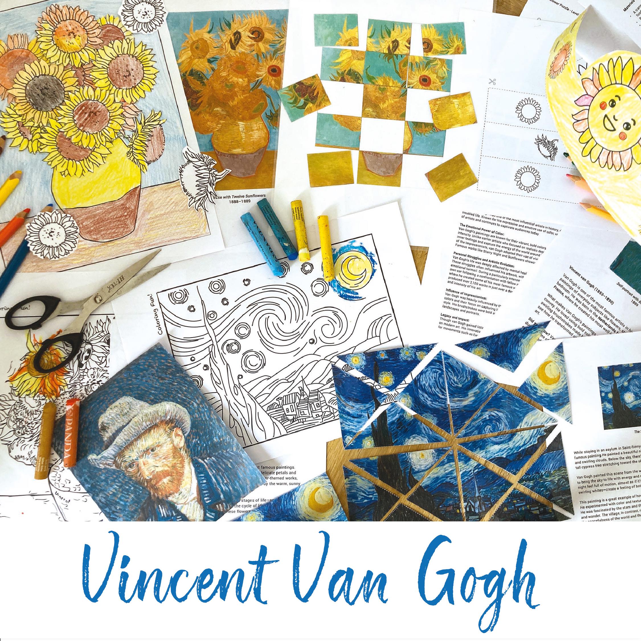 Van Gogh Art Activities for Kids Digital Download, Art Kits for Kids ...