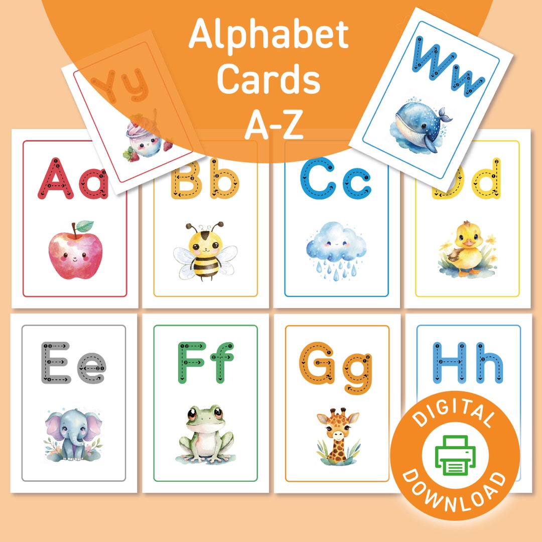 Alphabet Cards Preschool Printables homeschool Printablesalphabet Flash ...