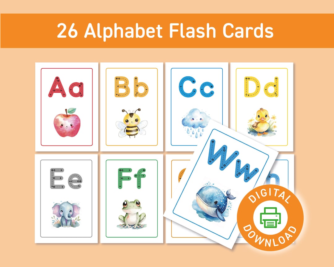 Alphabet Letters Flash Cards | Alphabet Tracing Cards | Homeschool ...