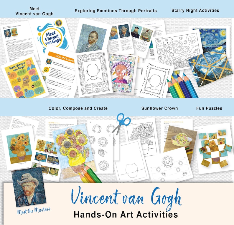 Kids Art Activities Printable Kit – Montessori Art Lessons, Homeschool ...