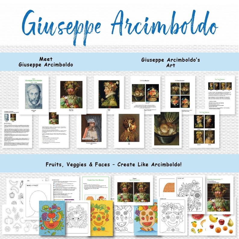 Giuseppe Arcimboldo Art Kit: Kids Activities, Homeschool Printables ...