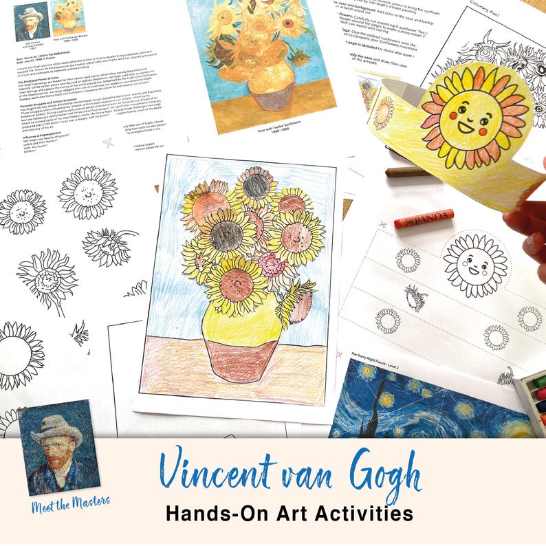 Van Gogh Art Activities Kit for Kids: Homeschool Art Projects (digital ...