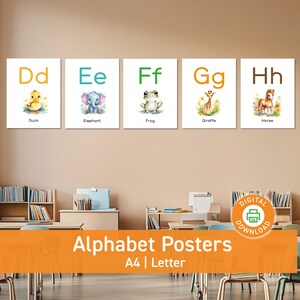 Alphabet Posters for Classroom Decor, Alphabet Home Schooling ...