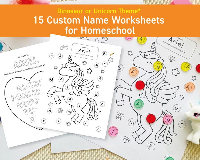 15 Custom Name Tracing Sheets, Handwriting Practice, Preschool ...