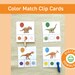 8 Color Match Clip Cards Preschool Printables Preschool Learning ...