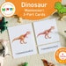 Dinosaur Montessori 3-part Cards Preschool Printables Dinosaur ...
