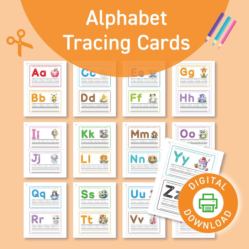 Alphabet Cards | Alphabet Printable Alphabet Flashcards | Preschool ...