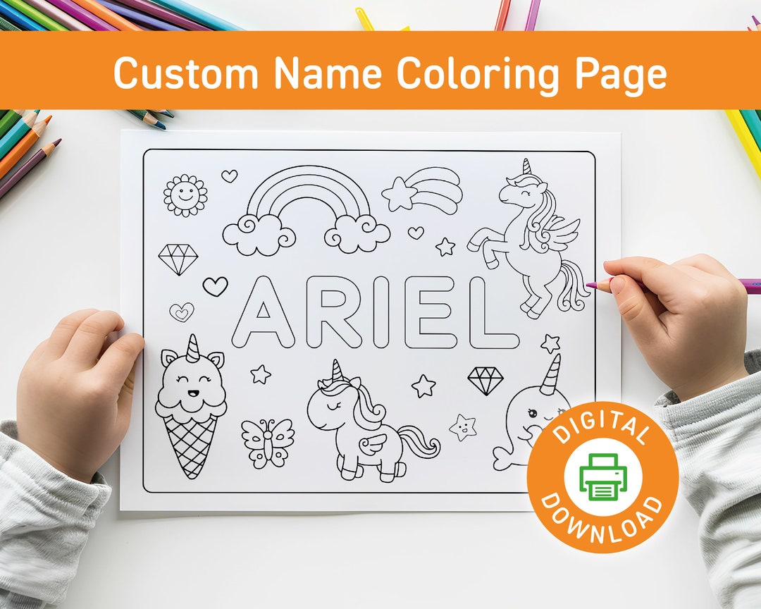 Custom Name Coloring Page Name Coloring Sheet Printable Coloring Page ...