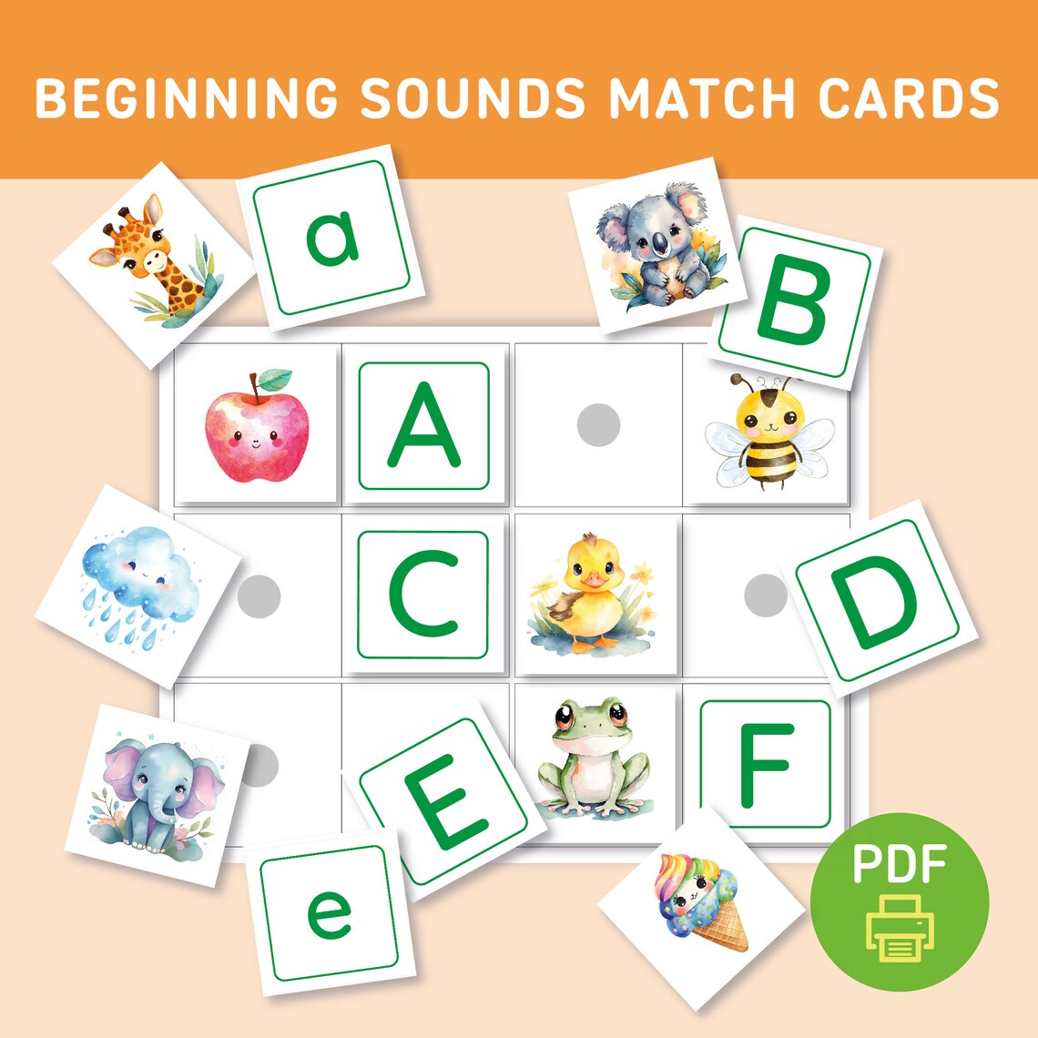 Magnet Tiles Beginning Sounds Matching Cards, Educational Printables ...