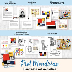 Piet Mondrian Art Activities for Kids – Digital Download Kit, Primary ...