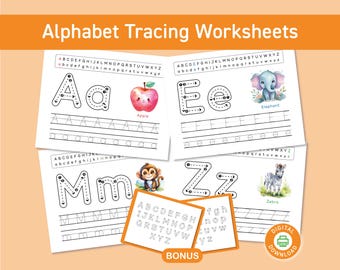 Letter Tracing Worksheet: Flashcards for Kids Printables. Alphabet ...