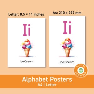 Alphabet Posters for Classroom Decor, Alphabet Home Schooling ...