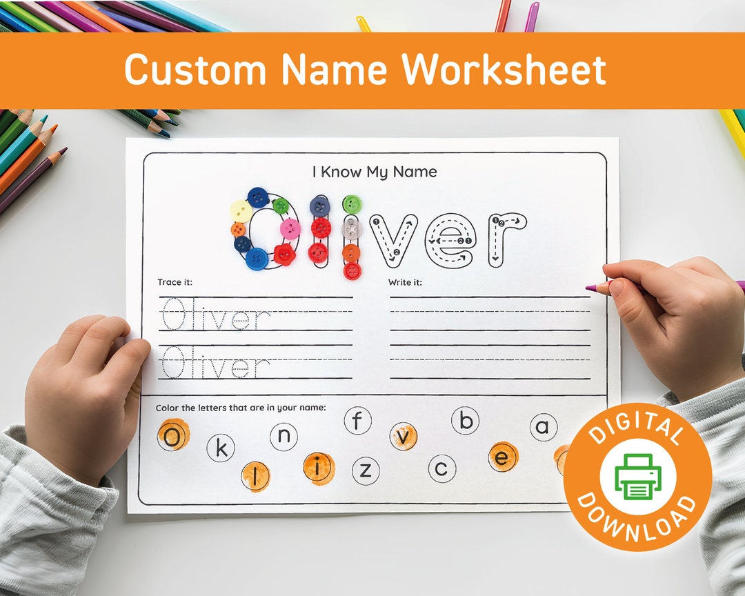 Custom Name Tracing Sheet Handwriting Practice Homeschool Printables ...
