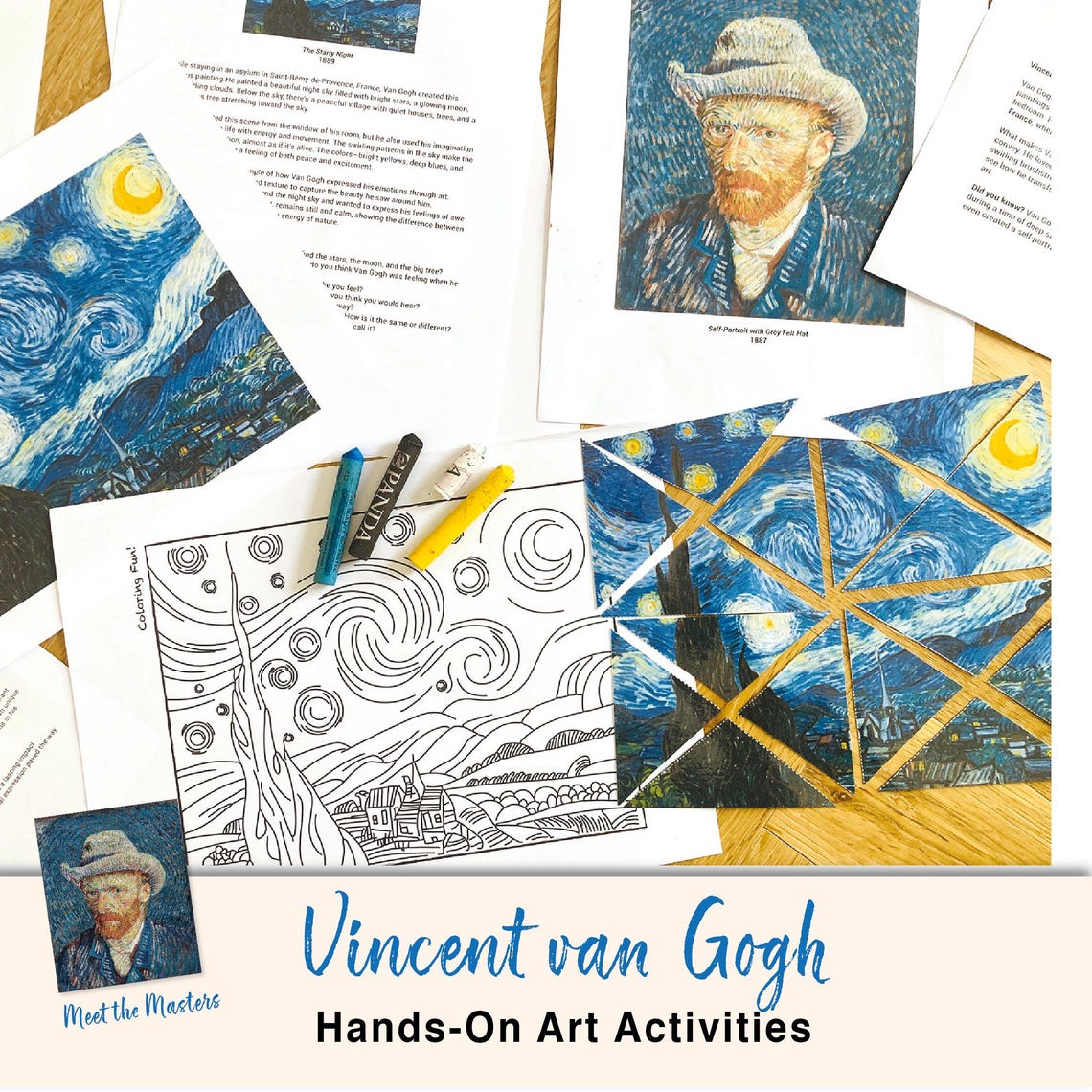 Van Gogh Art Activities Kit for Kids: Homeschool Art Projects (digital ...