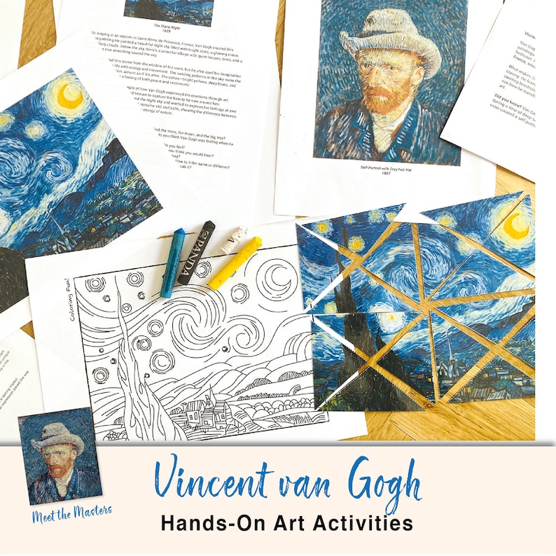 Van Gogh Art Activities Kit for Kids: Homeschool Art Projects (digital ...
