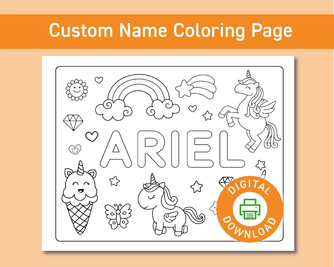 Custom Name Coloring Page Name Coloring Sheet Printable Coloring Page ...