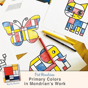 Piet Mondrian Art Activities for Kids – Digital Download Kit, Primary ...