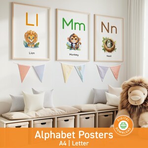 Alphabet Posters for Classroom Decor, Alphabet Home Schooling ...
