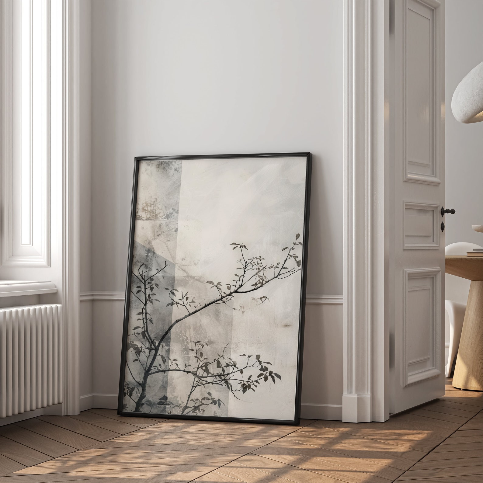 Japandi Neutral Wall Art Grey Abstract Print Minimalist Neutral Gallery ...