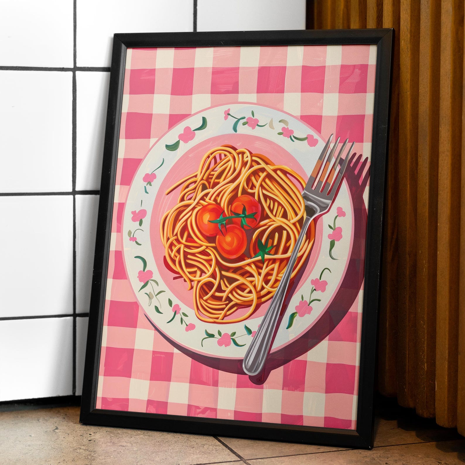 Pasta Painting Wall Art - Spaghetti Print for Kitchen - Pasta Poster ...