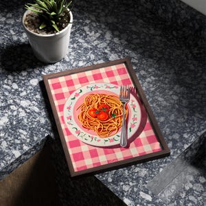 Pasta Painting Wall Art - Spaghetti Print for Kitchen - Pasta Poster ...