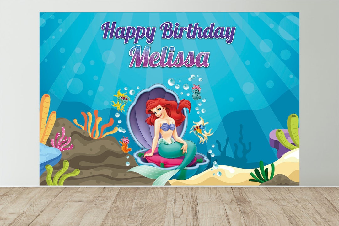 Little Mermaid Ariel Backdrop, Little Mermaid Ariel Banner, Little ...