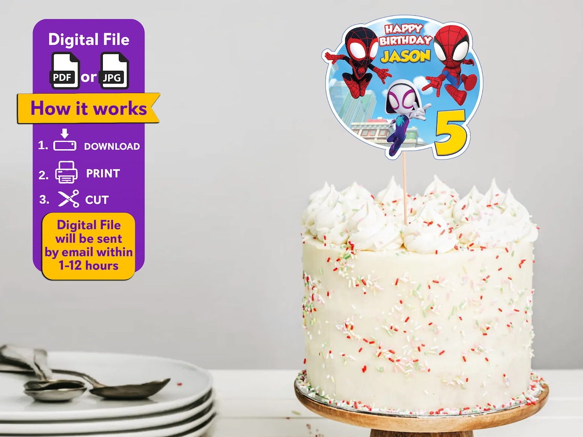 Spidey His Amazing Friends Cake Topper,spidey Cake Topper, Spidey ...