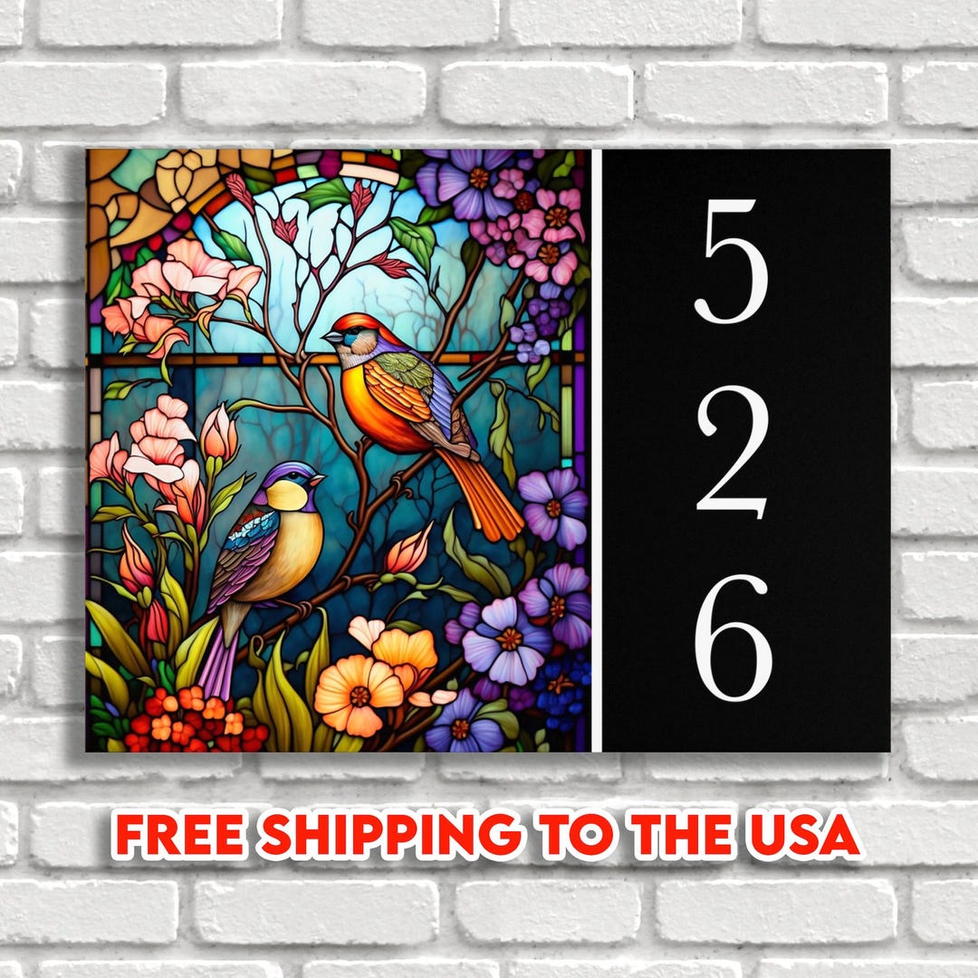 Custom Ceramic Large House Numbers,stained Glass Tile House Number Sign ...