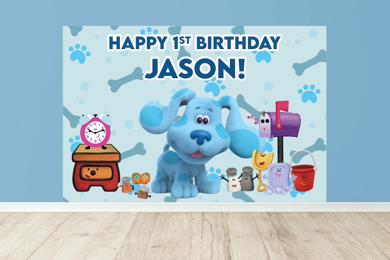 Blues Clues Birthday Backdrop, Blues Clues Personalized Birthday Banner,personalized Backdrop ...