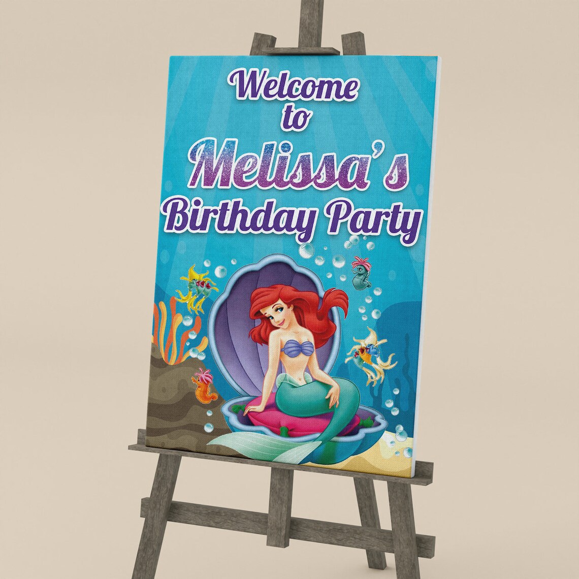Little Mermaid Ariel Welcome Sign, Little Mermaid Ariel Welcome Board ...