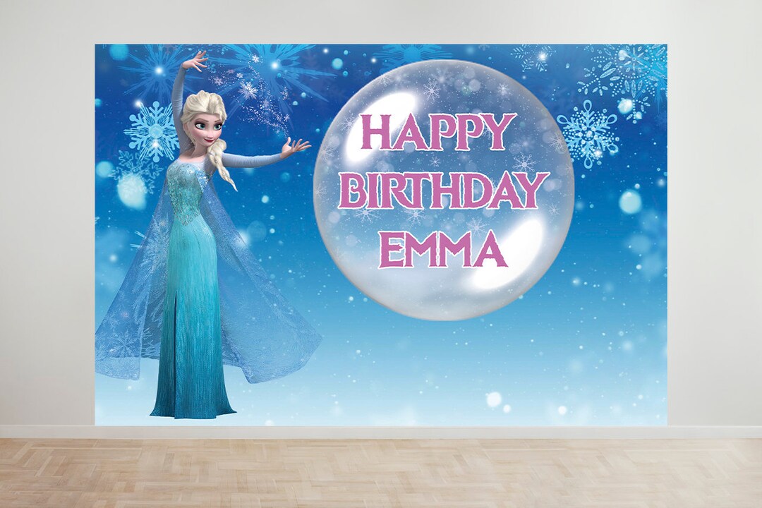Frozen Birthday Backdrop,elsa Birthday Banner, Frozen Party Decoration ...
