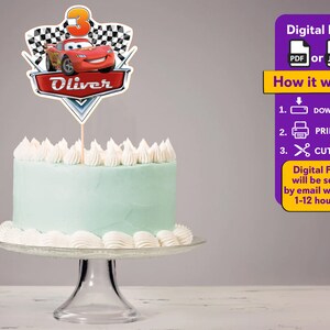 Printable Cars Cake Topper, Cars Birthday Party Cake Topper,cars ...