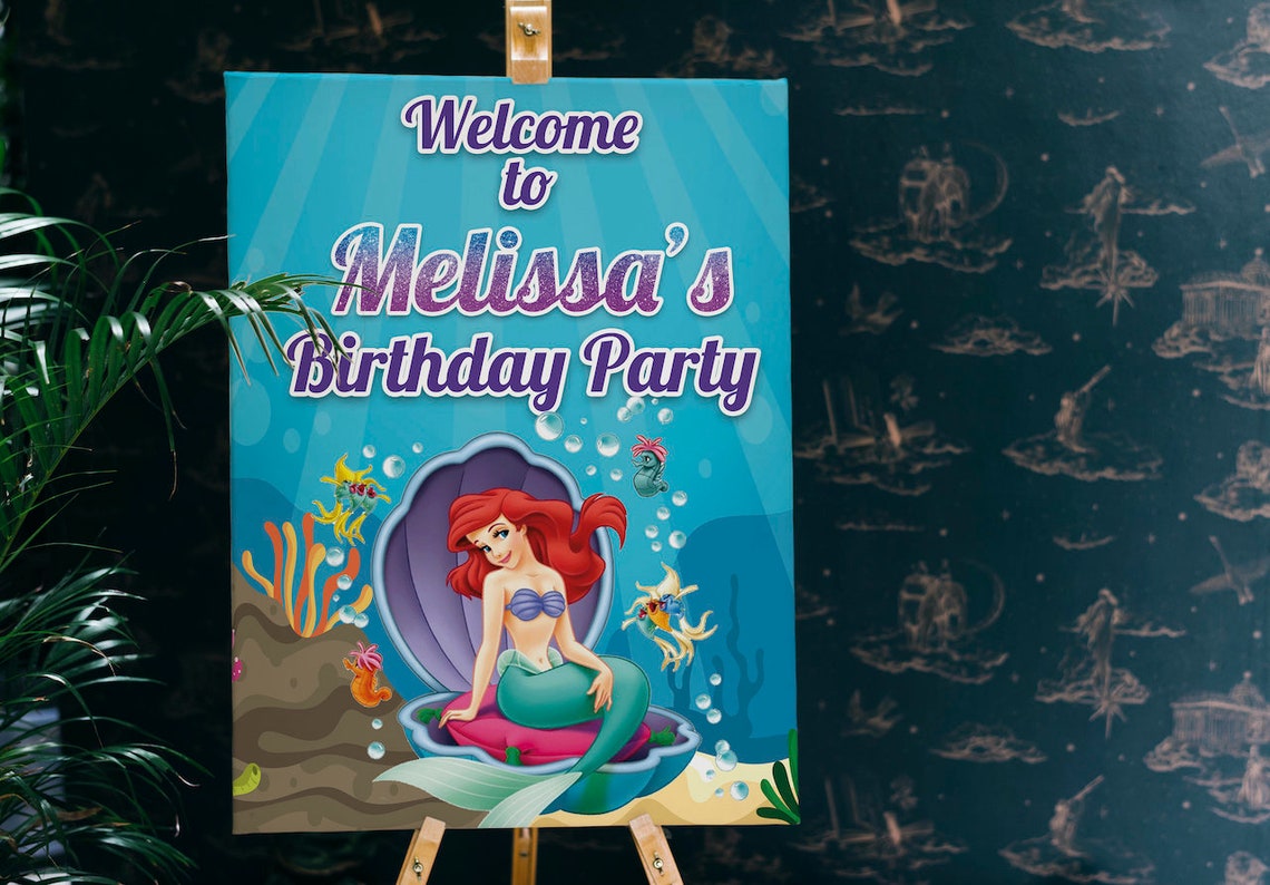 Little Mermaid Ariel Welcome Sign, Little Mermaid Ariel Welcome Board ...