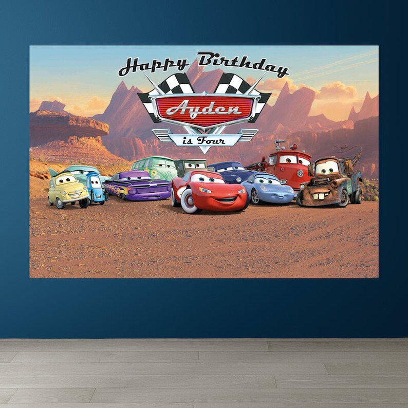 Cars Birthday Backdrop,cars Birthday Party Banner,cars Party Decoration ...
