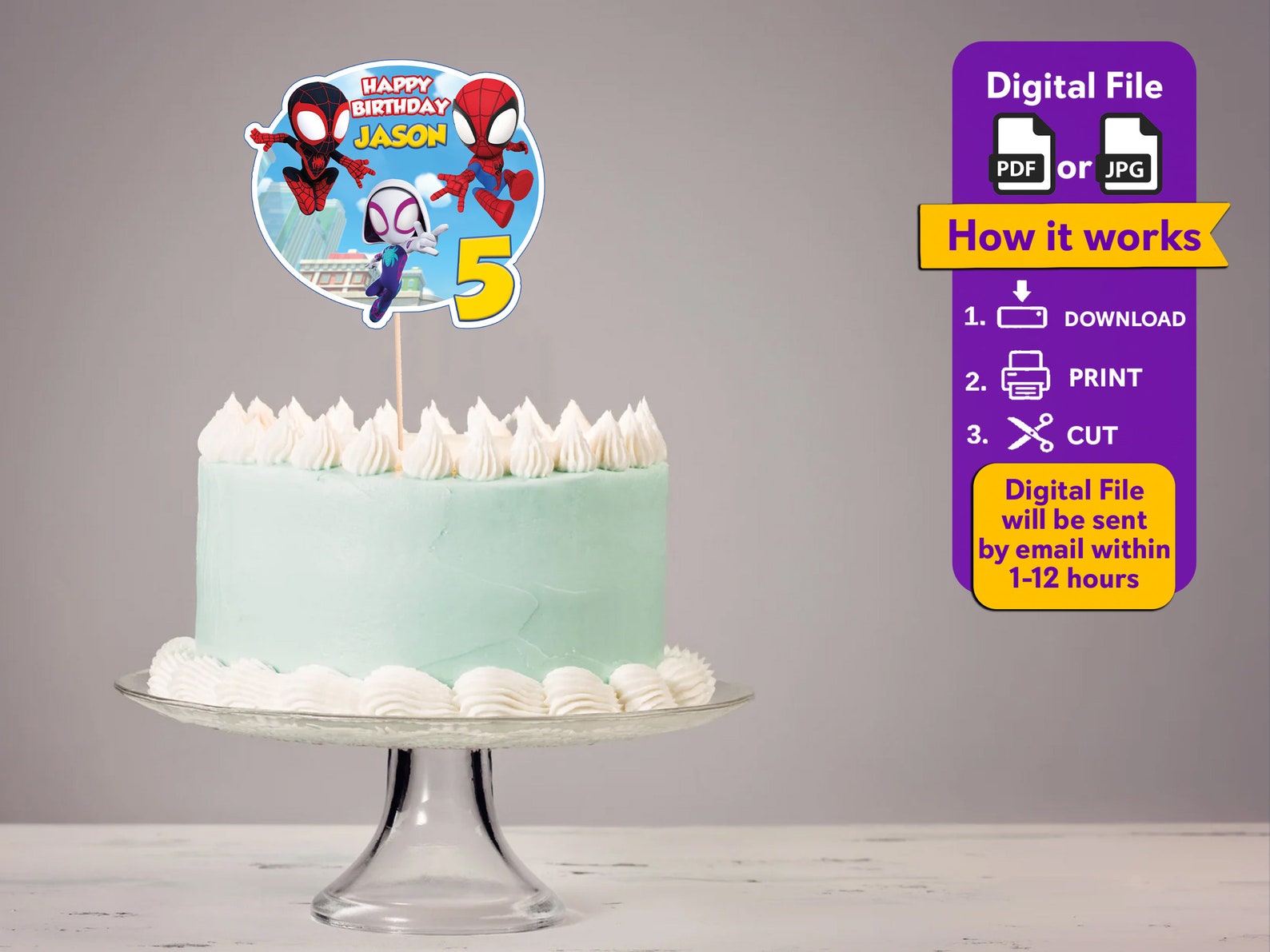 Spidey His Amazing Friends Cake Topper,spidey Cake Topper, Spidey ...