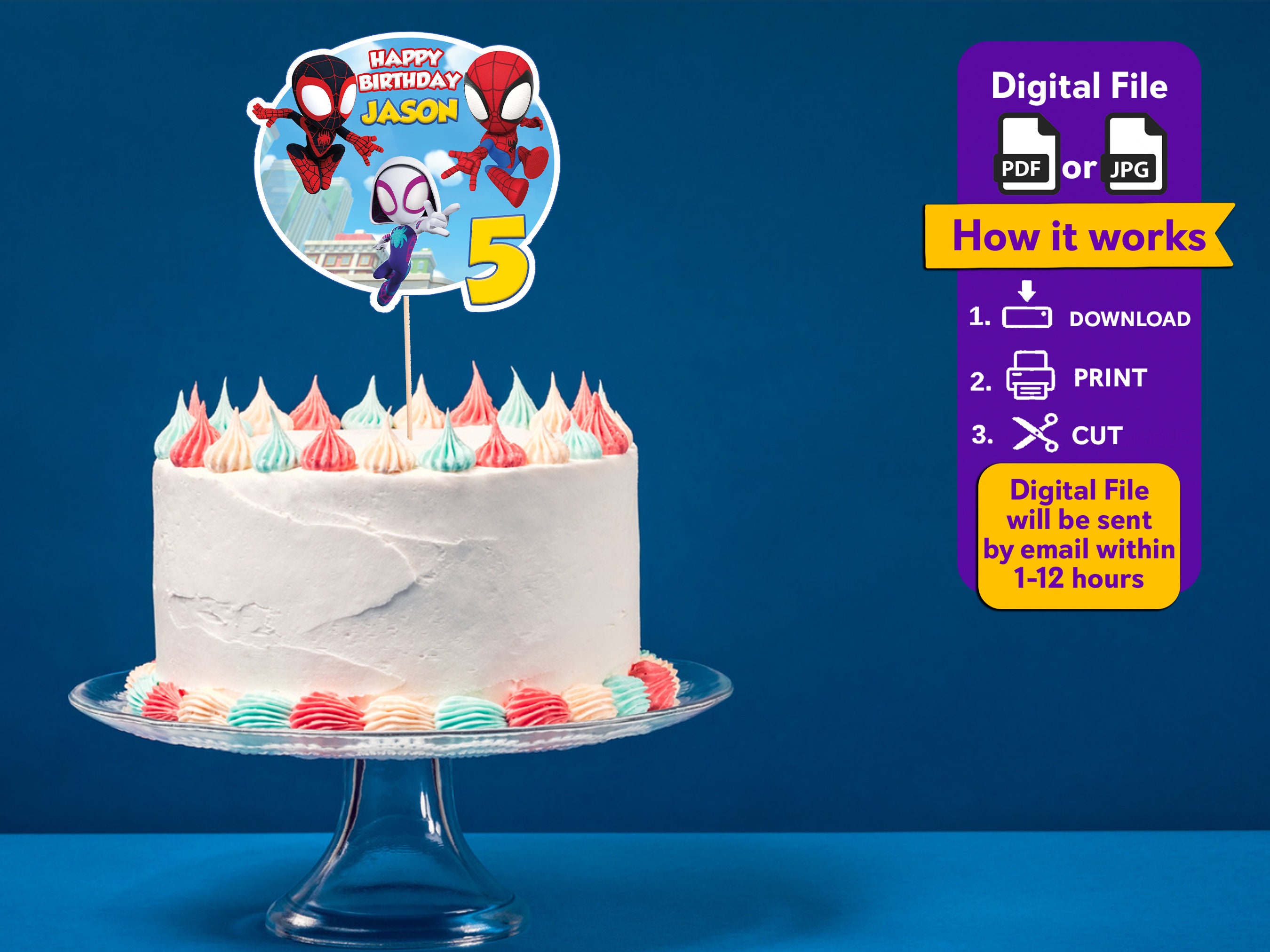 Spidey His Amazing Friends Cake Topper,spidey Cake Topper, Spidey ...