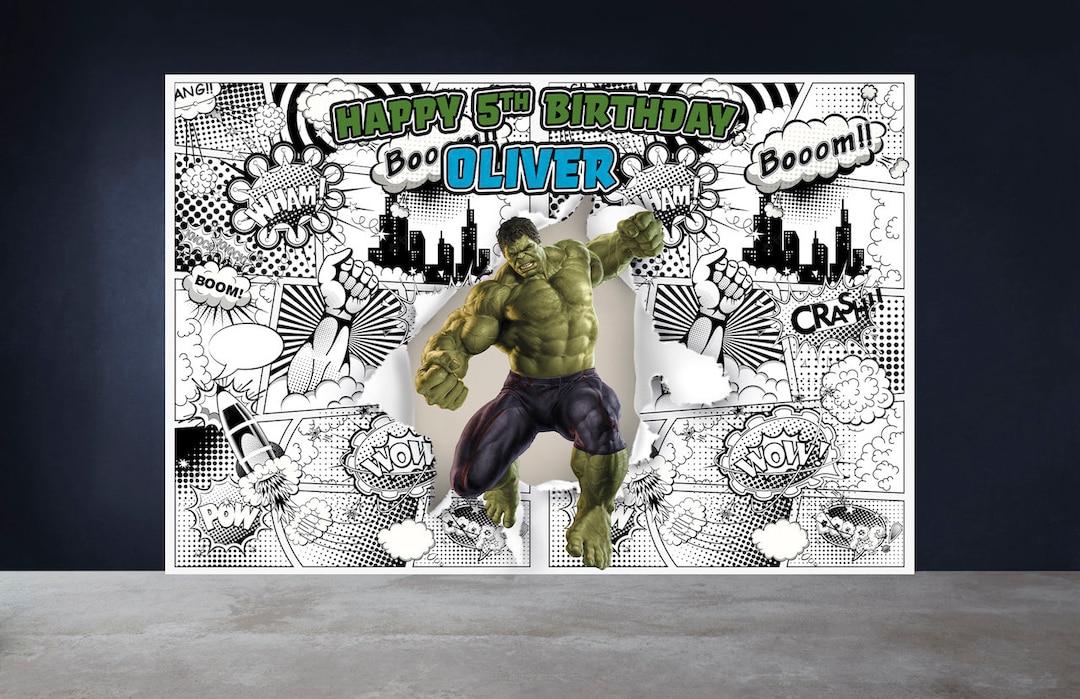 Hulk Birthday Backdrop,hulk Birthday Banner, Hulk Personalized Birthday ...