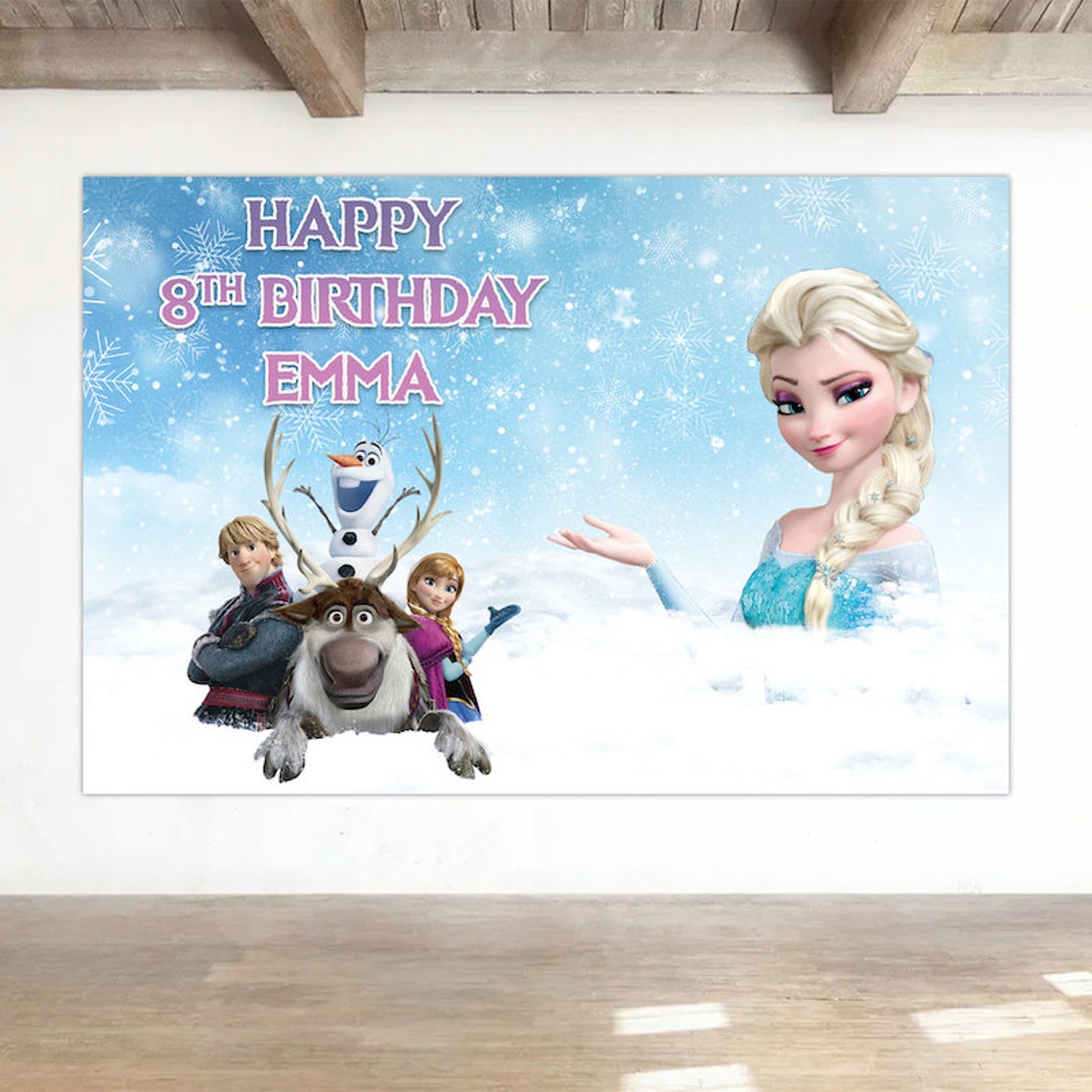 Frozen Birthday Backdrop,elsa Birthday Banner, Frozen Party Decoration ...