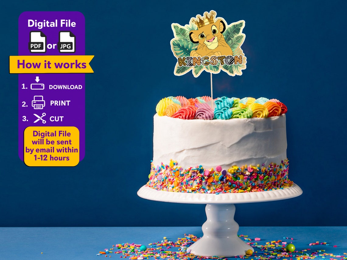 Simba Cake Topper,lion King Cake Topper, Lion King Centerpiece, Lion ...